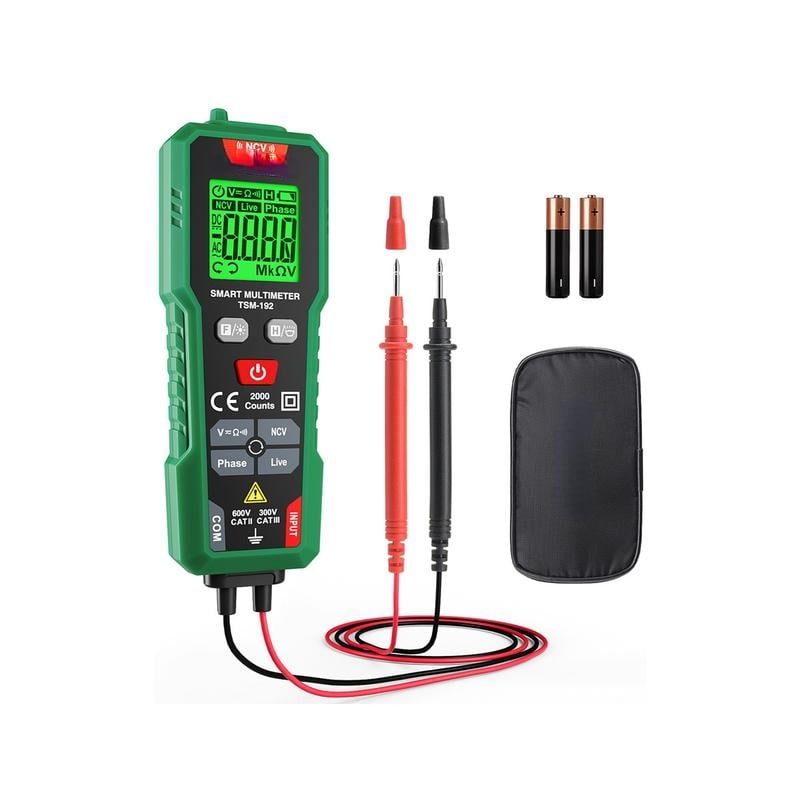 192 Smart Digital Multimeter, 2000 Counts, Auto-Ranging Voltmeter, Non ...