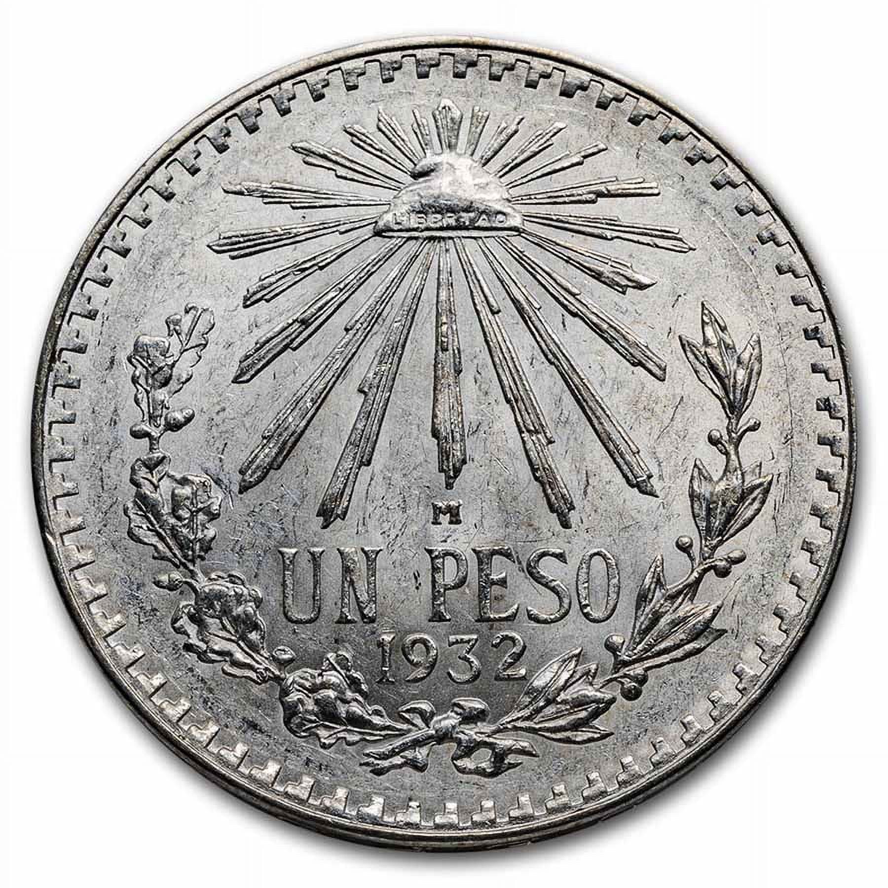 1920-1945 Silver Mexican 1 Peso Cap & Rays AU - Walmart.com