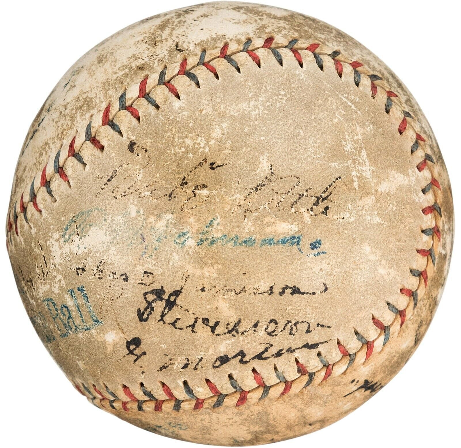 1920 Cleveland Indians WS Champs Team Signed Baseball Ray Chapman Babe ...