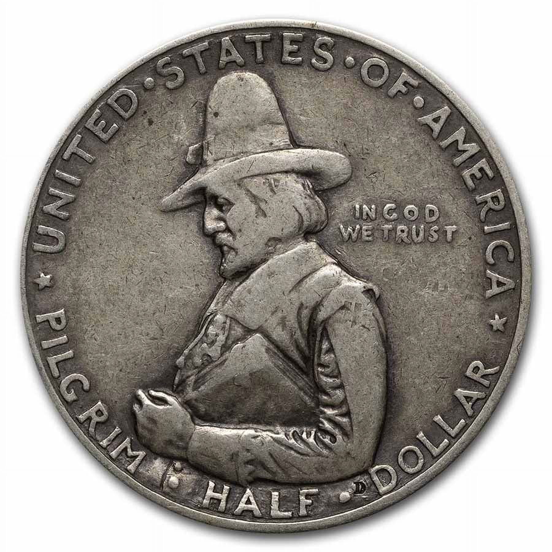 1920 Pilgrim Tercentenary Silver Half Dollar, Commemorative Coin with ...