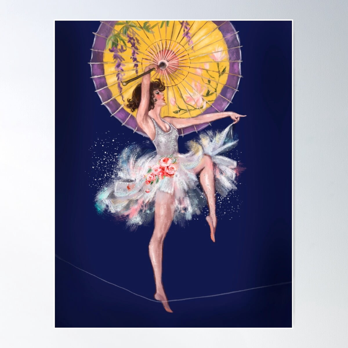 1920'S Tightrope Walker At Circus With A Parasol Art Deco Flapper ...