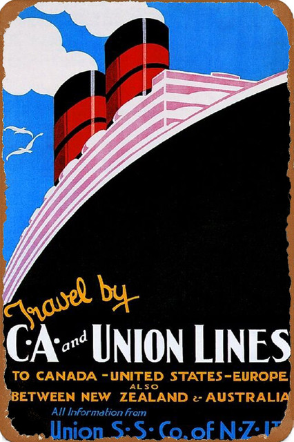 1920's Union Lines Ocean Liner Art Travel Print Advertisement Print ...