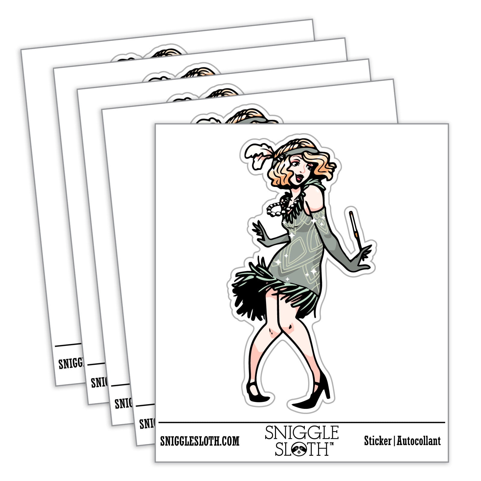 1920's Vintage Flapper Girl Dancing Woman Dress Car Window Bumper Water ...