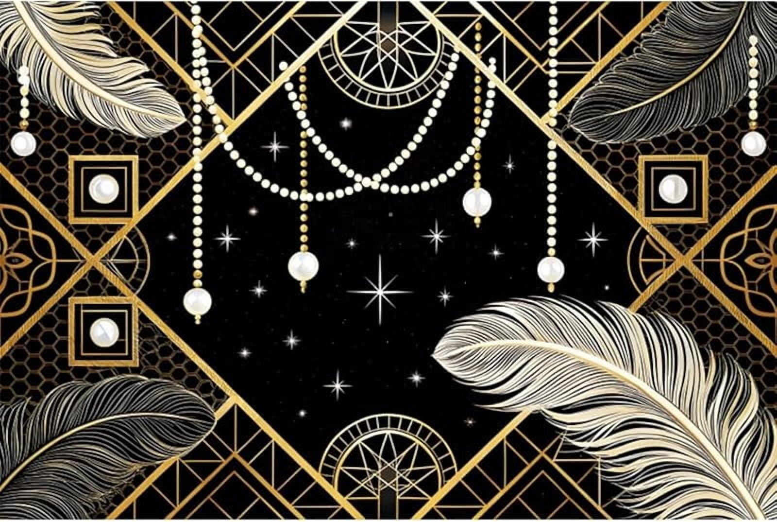 1920S 20S Roaring Great Backdrop 7x5ft Feather Pearl Art Deco Luxury ...