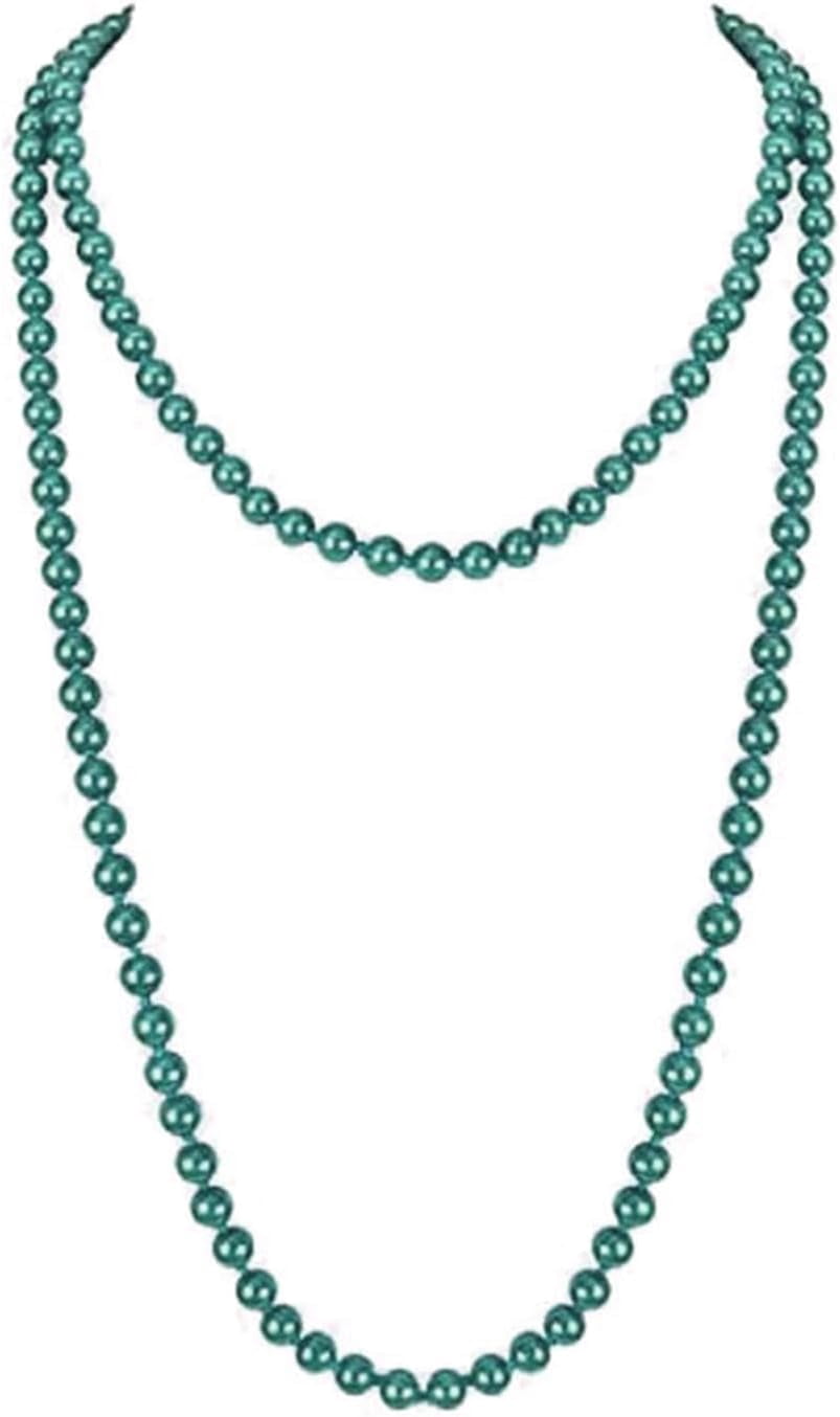 1920S Flapper Faux Pearls Long Beaded Necklace, Gatsby Ballgown Cosplay ...