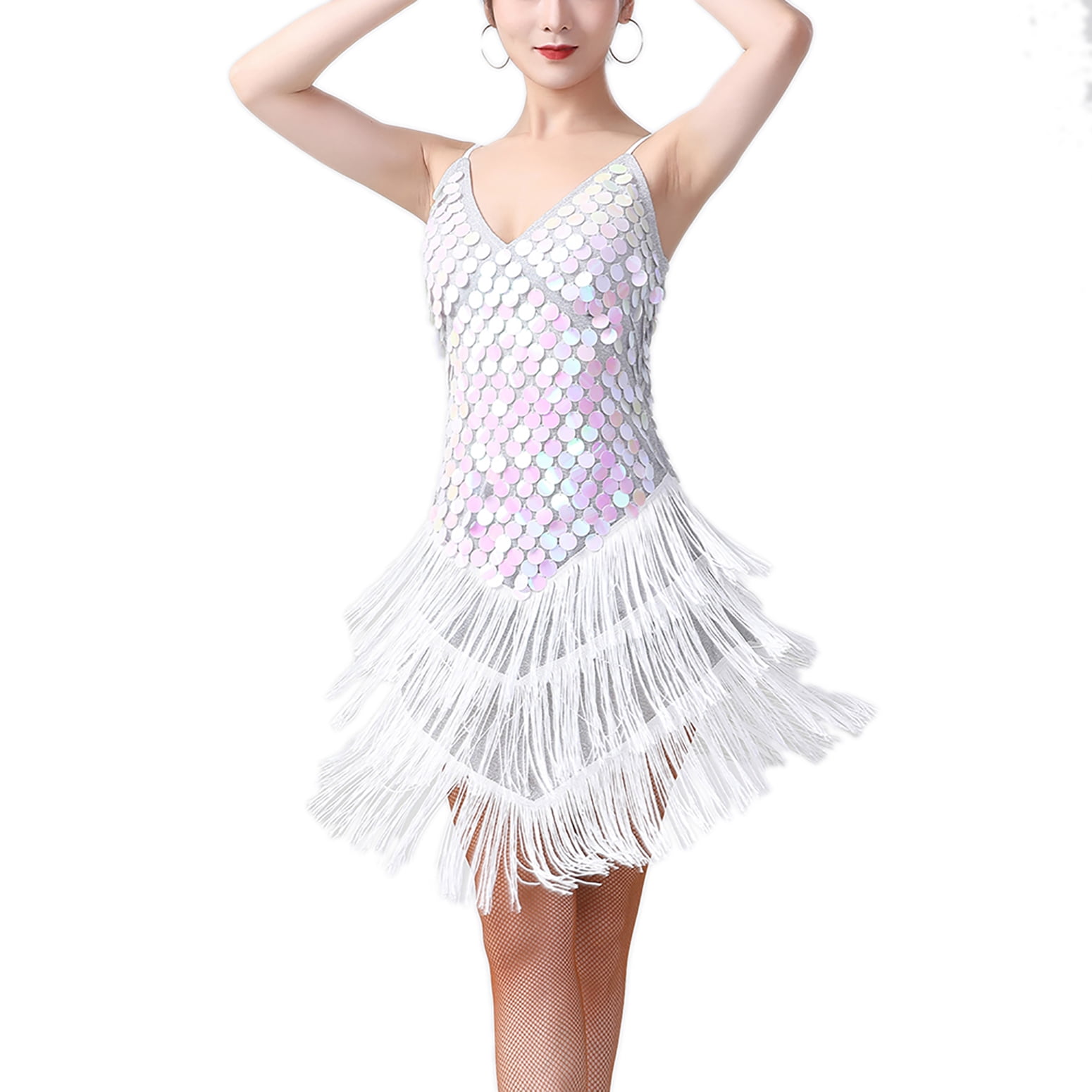 1920S NYE New Years Eve White Flapper Dress Group Outfits White ...