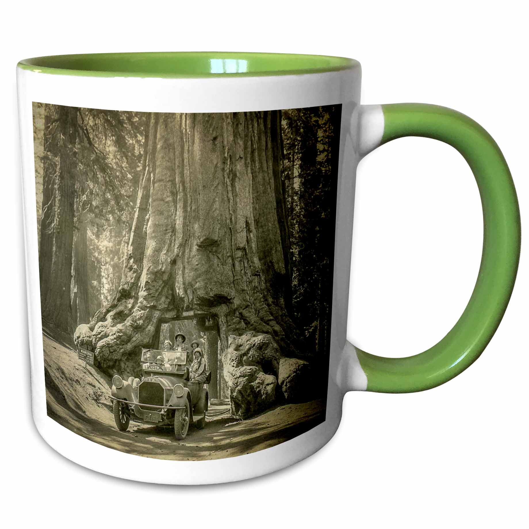 3drose, 1920s Tourists Driving Through Wawona Tunnel Tree Giant Sequoia ...