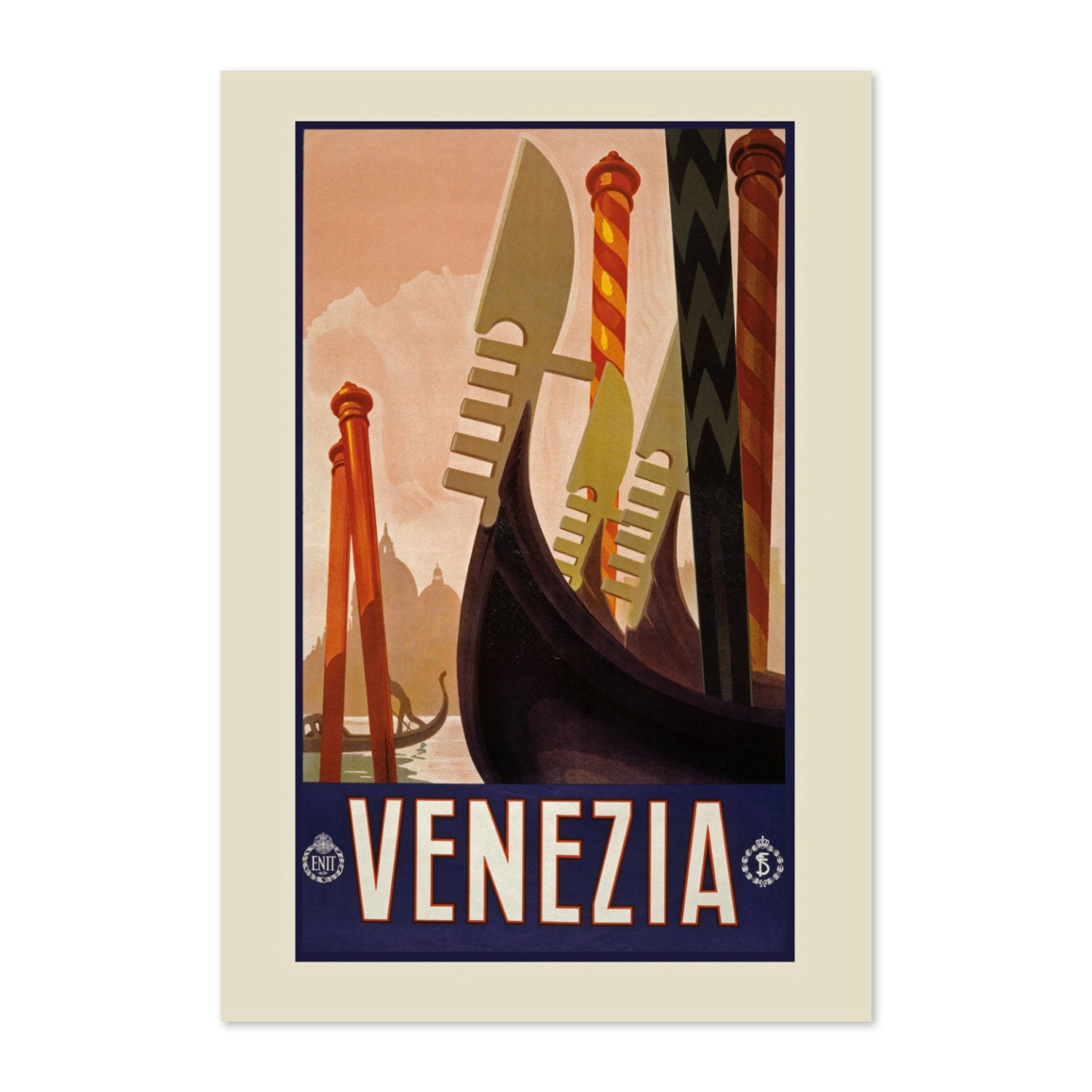 1920S Venice Italy Classic Italian Vintage Style Travel Poster, Classic ...