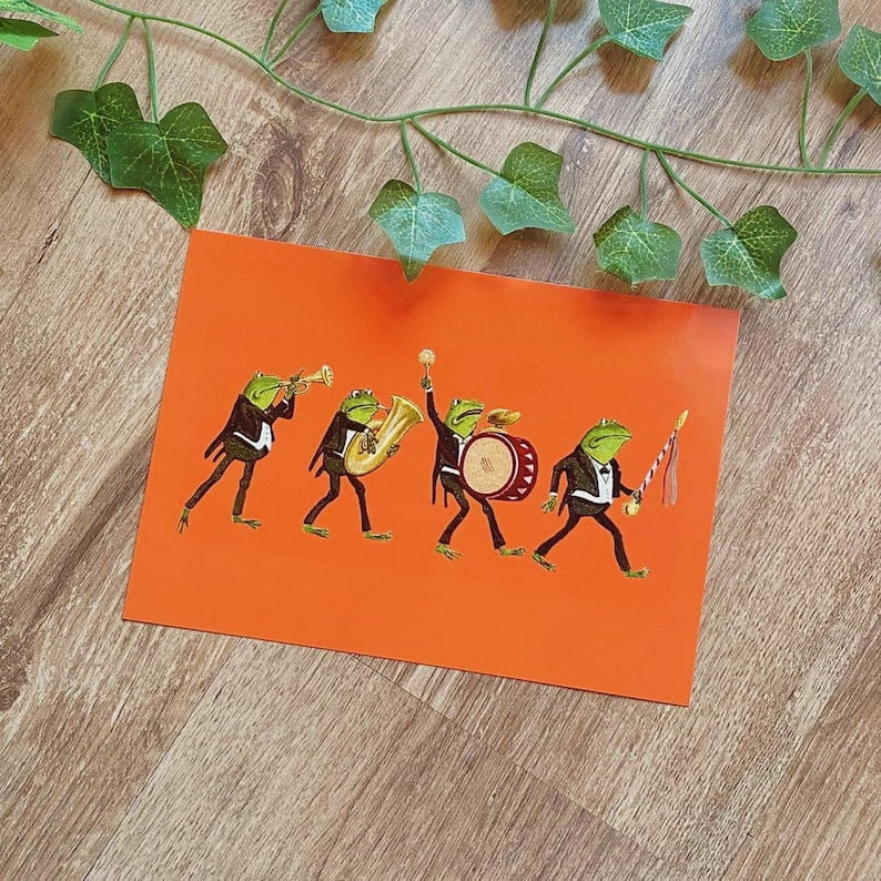 1920s 1930s Marching Frogs A5 Print Poster, Music Band Parade, True ...