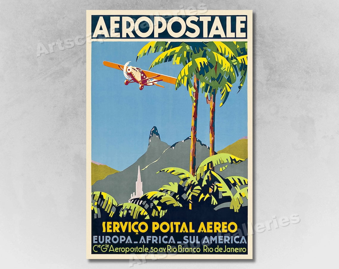 1920s "Aeropostale Servico Postal Aereo" Air Mail Vintage Travel ...