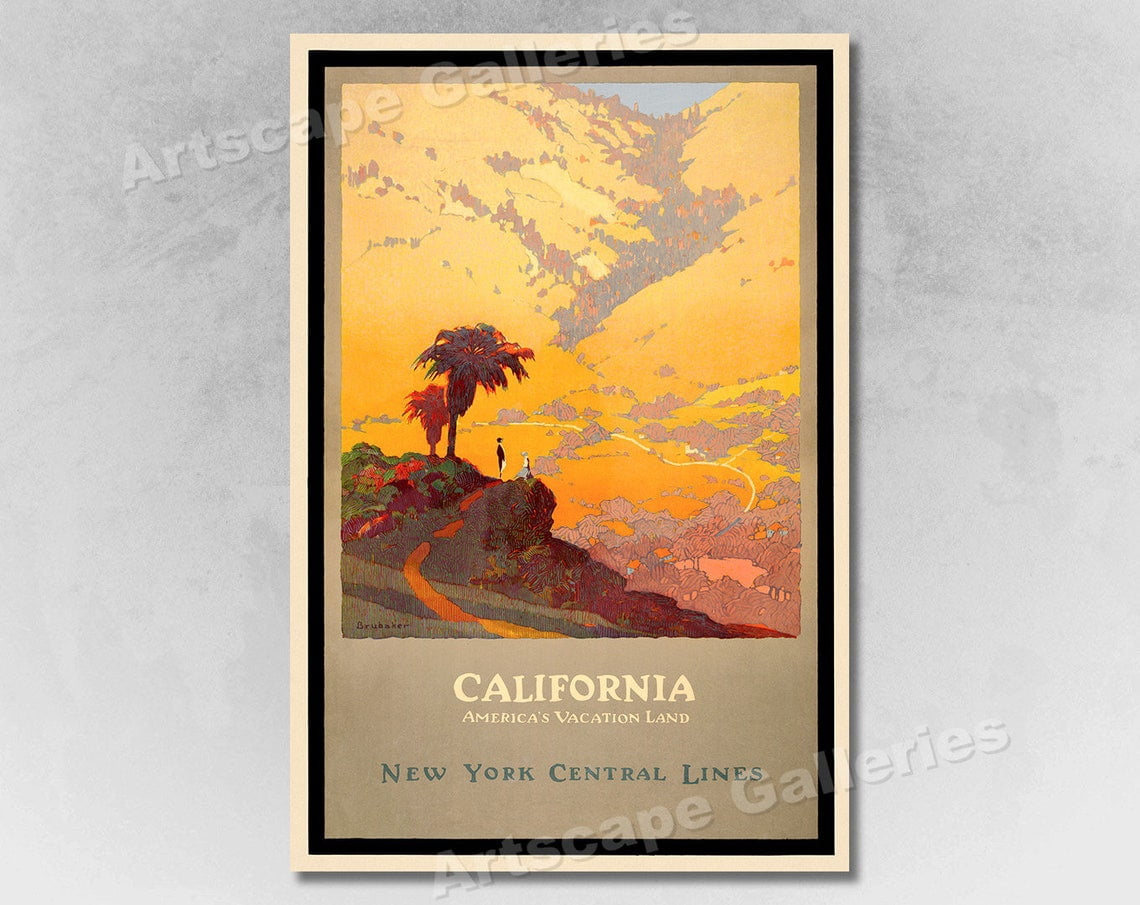 1920s California New York Central Line Vintage Style Train Travel ...