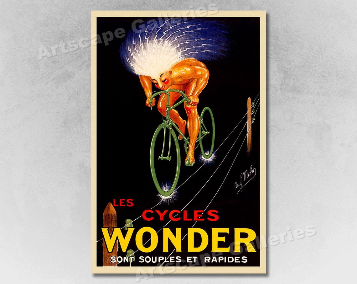 1920s Classic Bicycle Les Cycles Wonder Flexible and Fast, Unframed ...