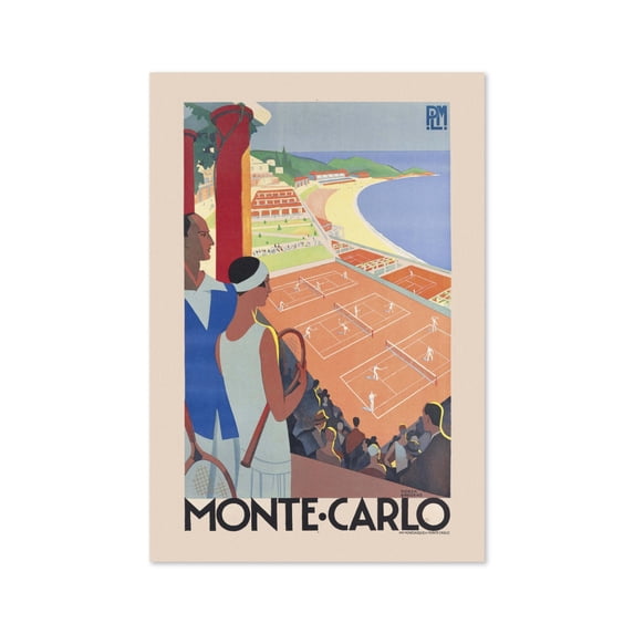 1920s Monte Carlo Monaco Tennis Courts Vintage Style French Travel ...