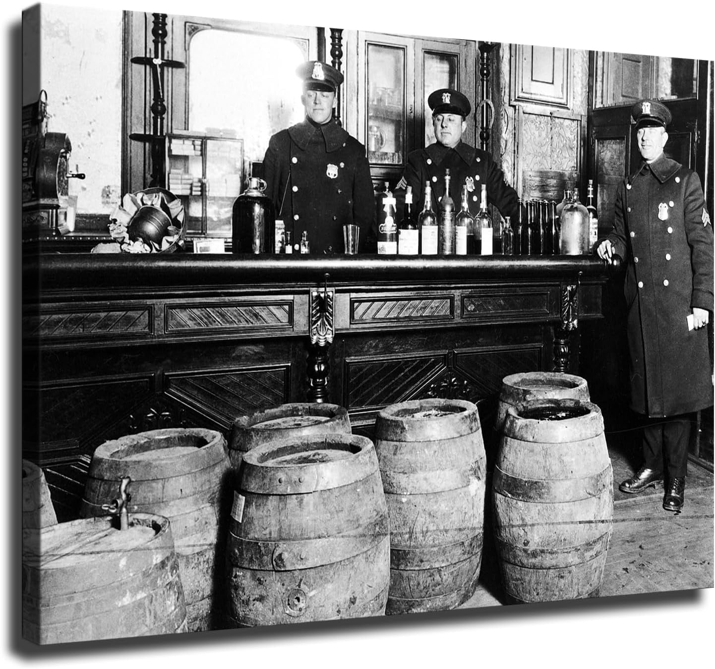 1920s Prohibition Era Speakeasy Police Raid Smugglers Illegal Bar ...