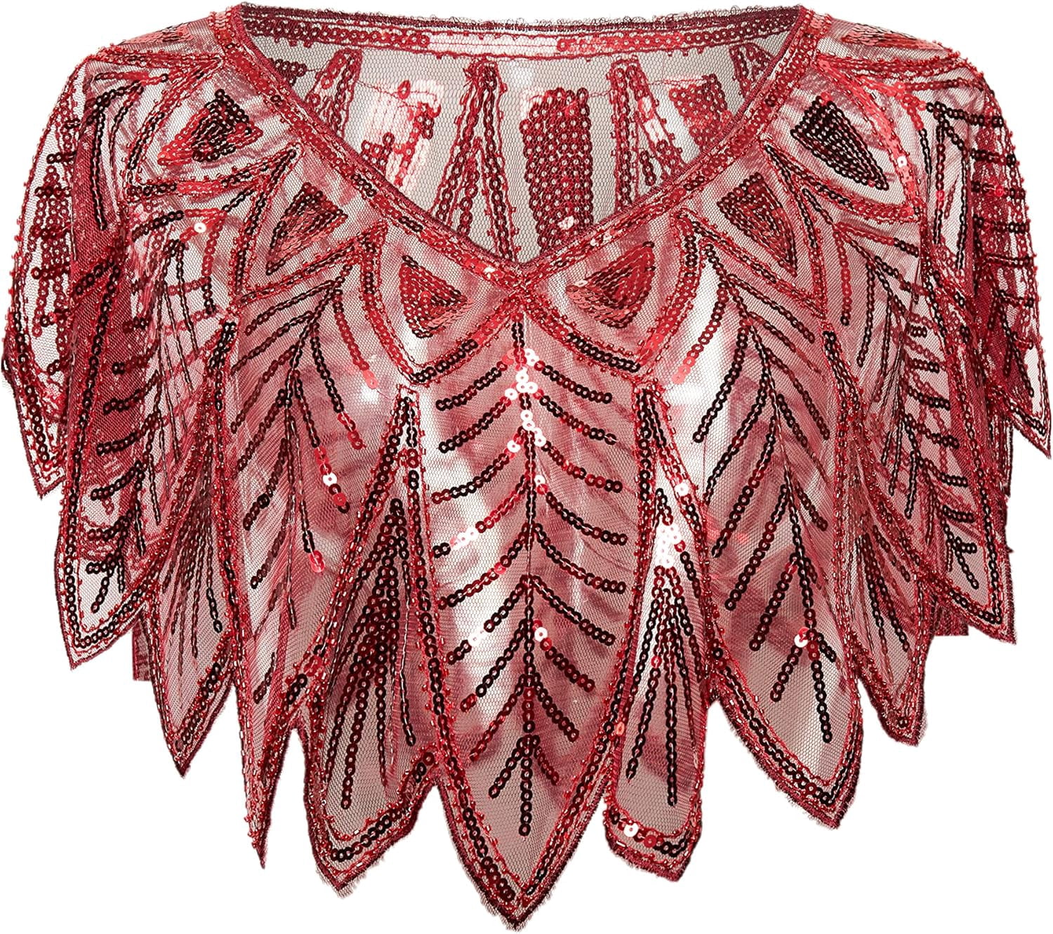 1920s Shawl Wraps Sequin Beaded Evening Cape Bridal Shawl - Walmart.com