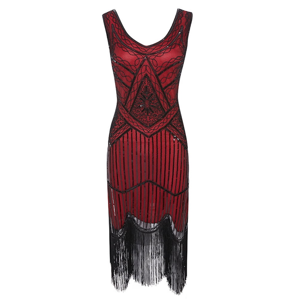 1920s Vintage Dress Ladies Flapper Charleston Dress Gatsby Sequin ...