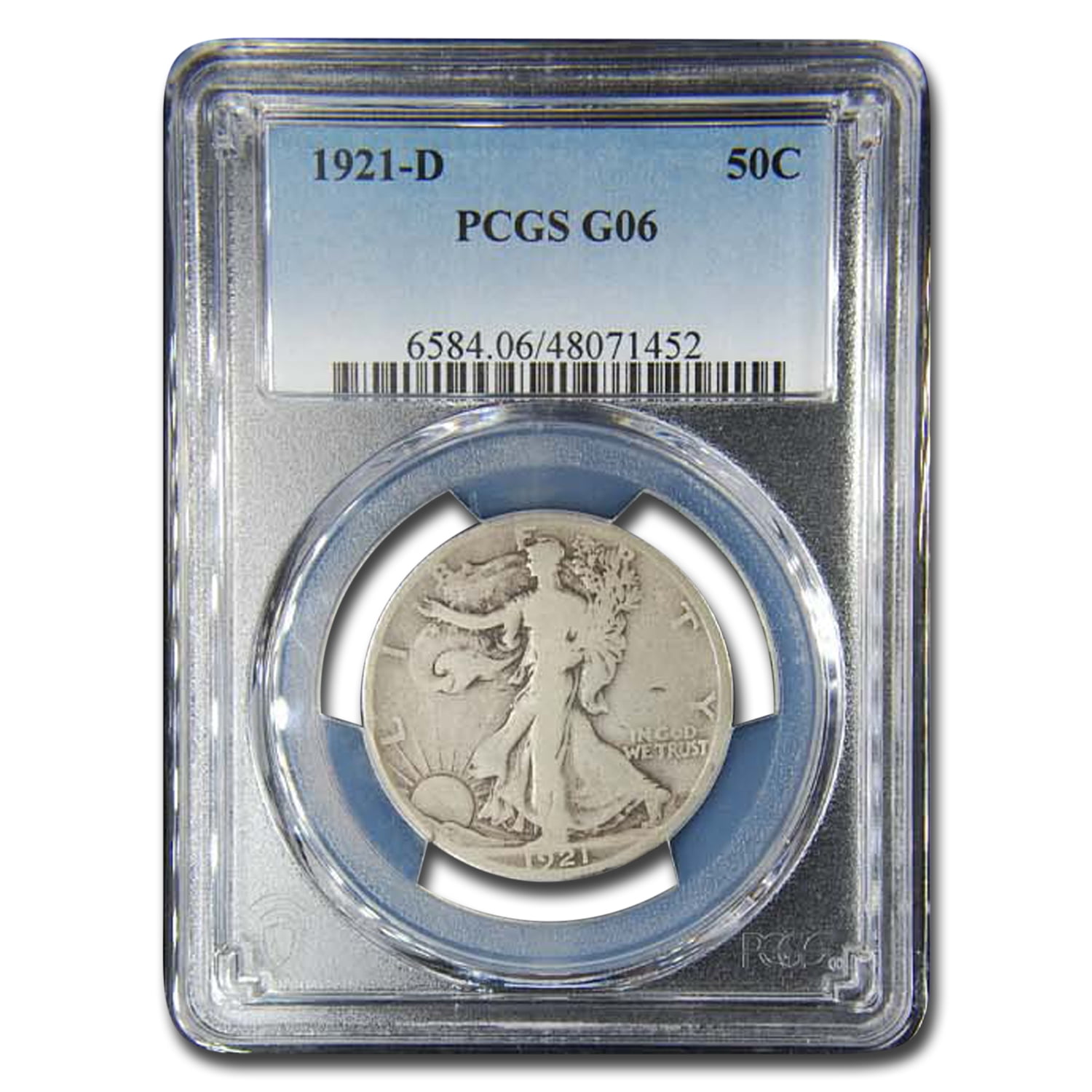 1921-D Walking Liberty Half Dollar Good-6 PCGS - Walmart.com
