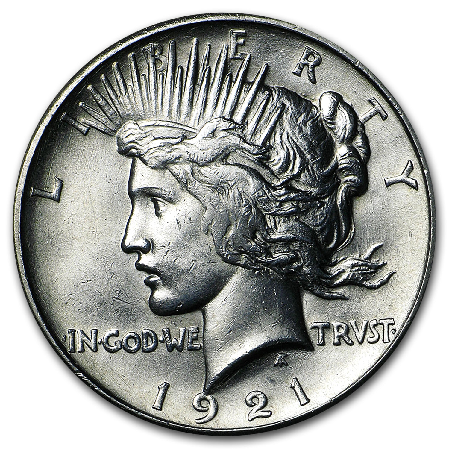 1921 Peace Dollar BU Details (High Relief, Cleaned/Stained) - Walmart.com