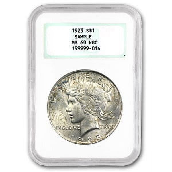 U.S. Mint 1923 Peace Dollar Sample Slab, Precious Metals, MS-60 NGC ...