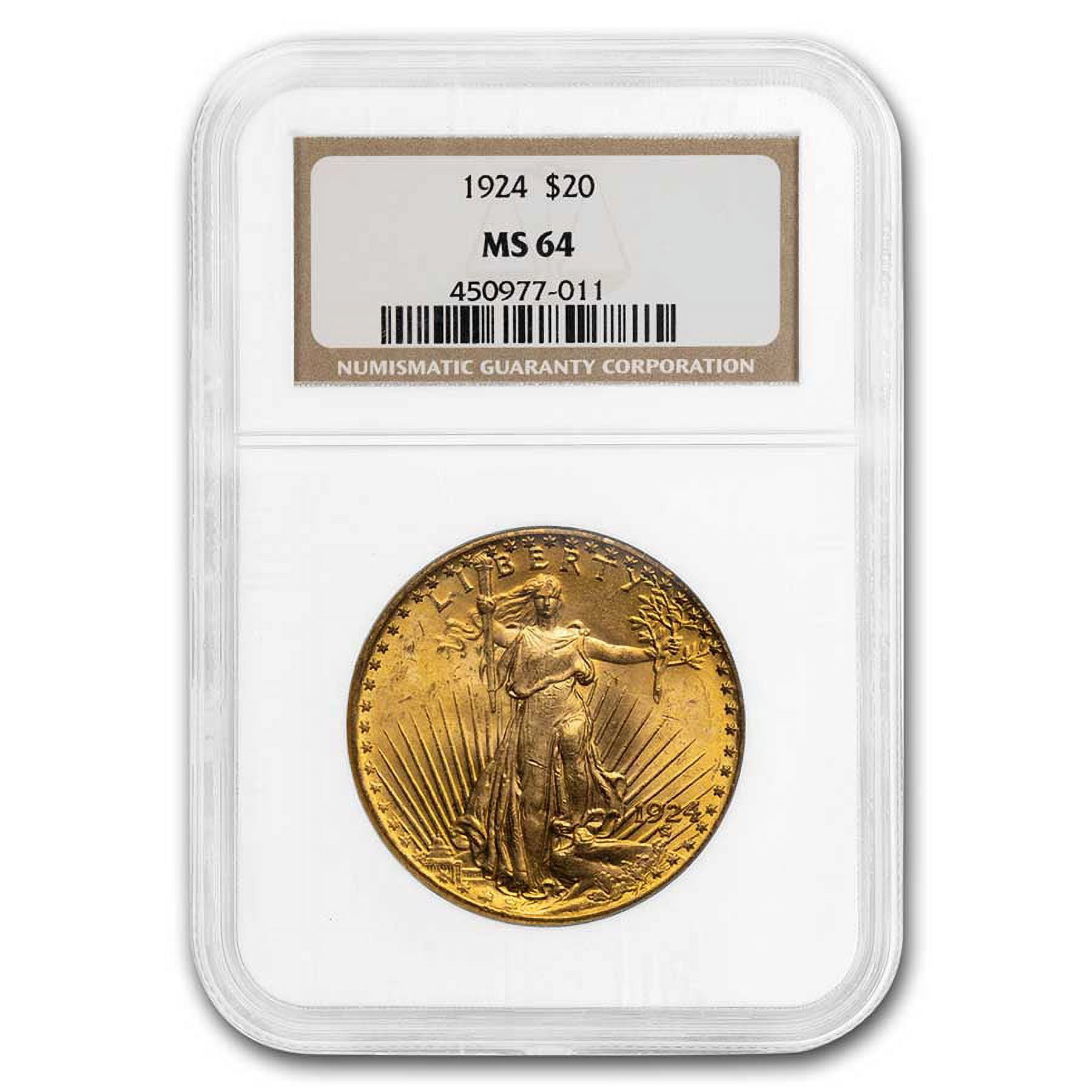 1924 $20 St Gaudens Gold Double Eagle MS-64 NGC - Walmart.com