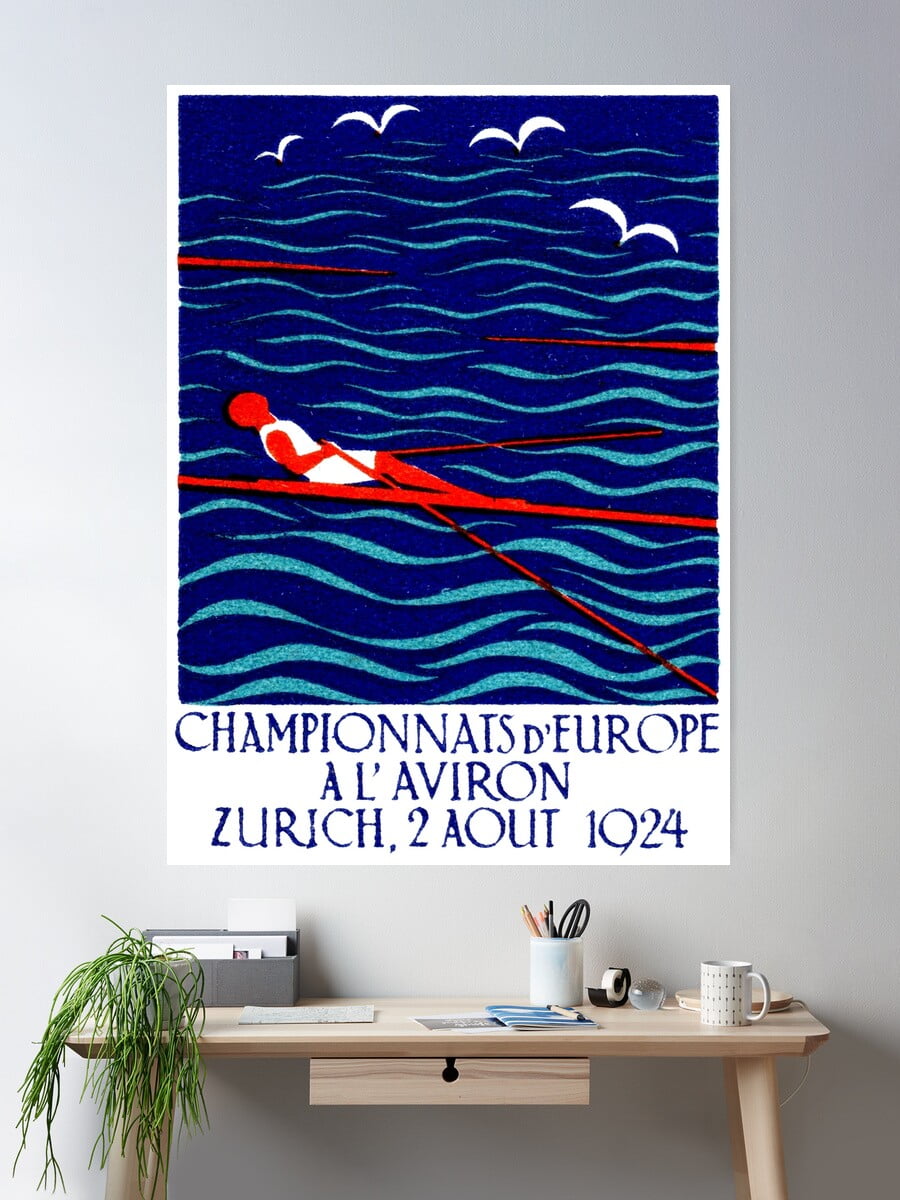1924 European Rowing Championship Poster Wall Art, Modern Wall Decor ...