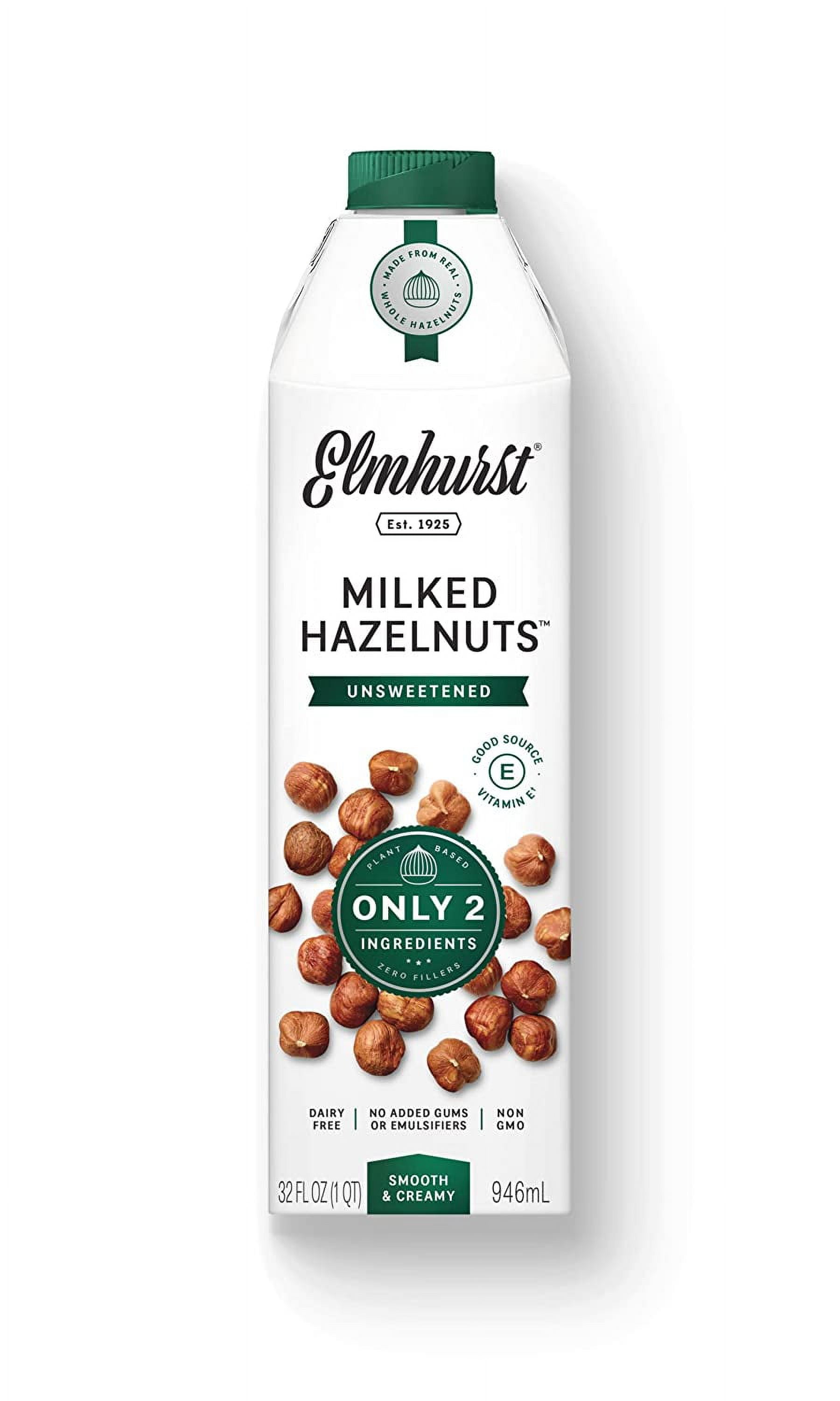 1925 Milked Hazelnuts Unsweetened Hazelnut Milk, 32 Ounce (Pack of 6 ...