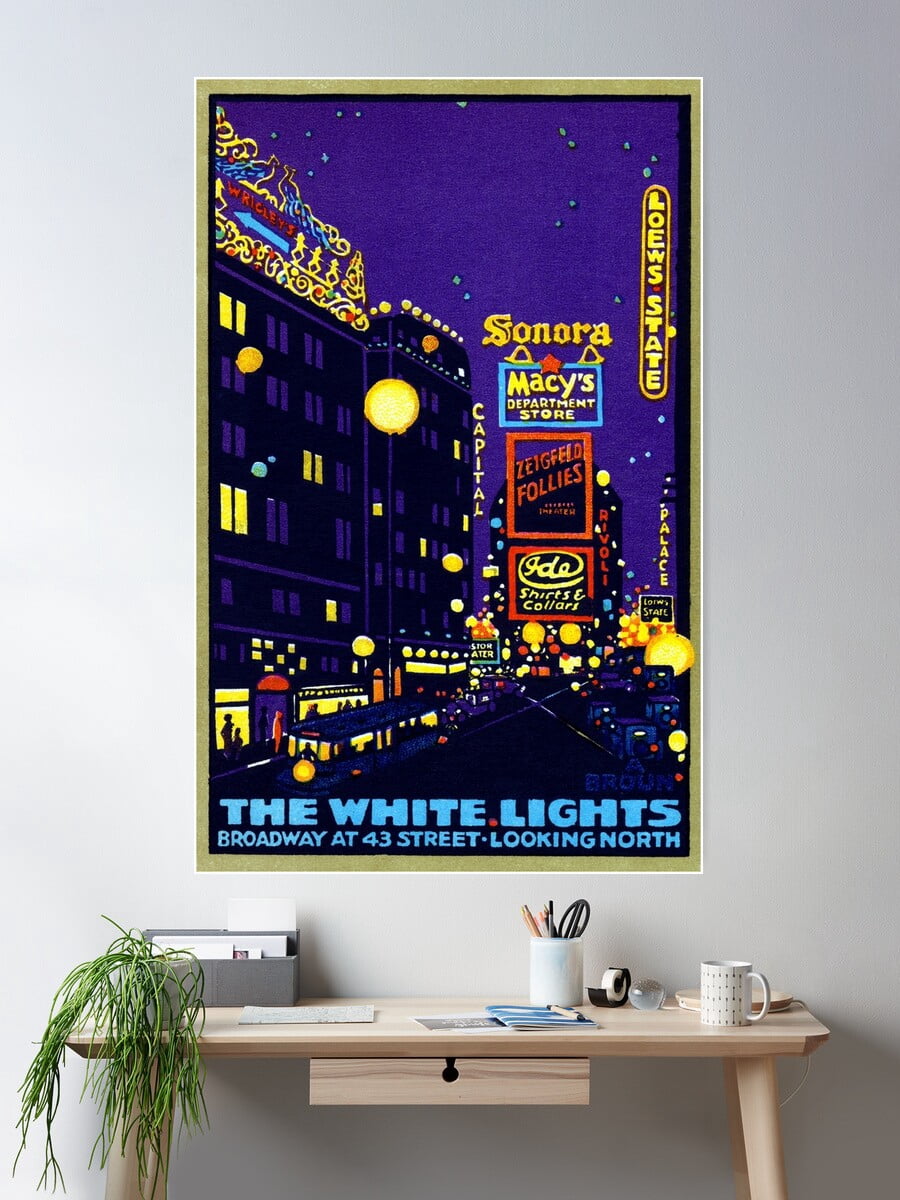 1925 New York City At Night Poster Wall Art, Modern Wall Decor For ...