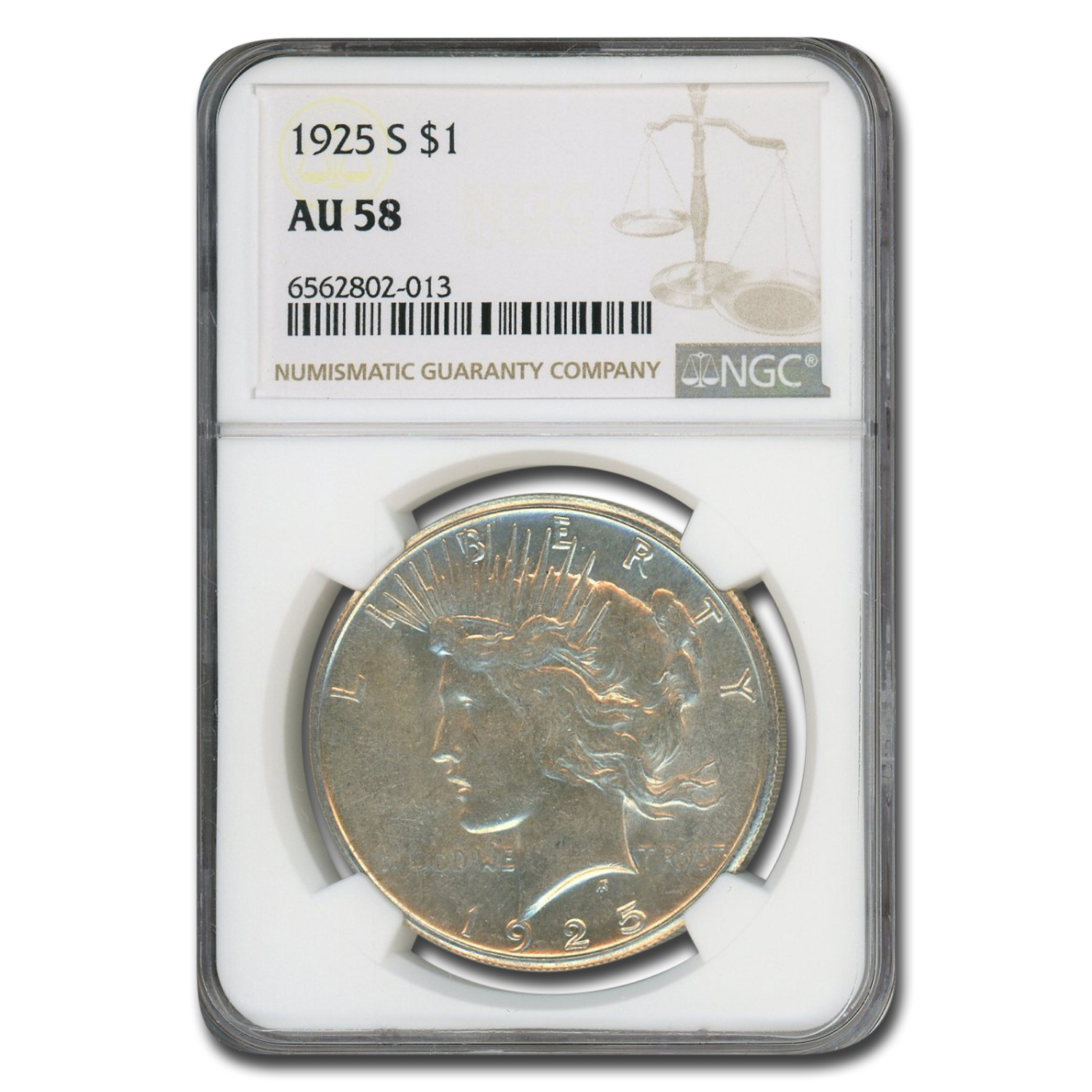 1925-S Peace Dollar AU-58 NGC - Walmart.com