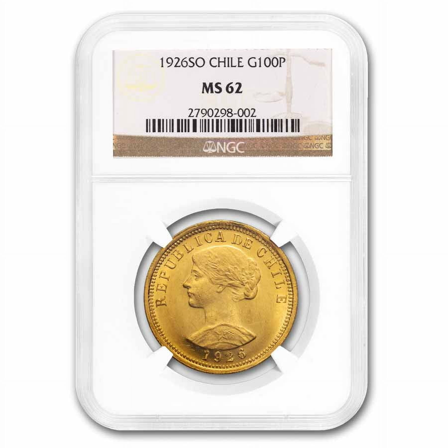 1926 Chile Gold 100 Pesos MS-62 NGC - Walmart.com