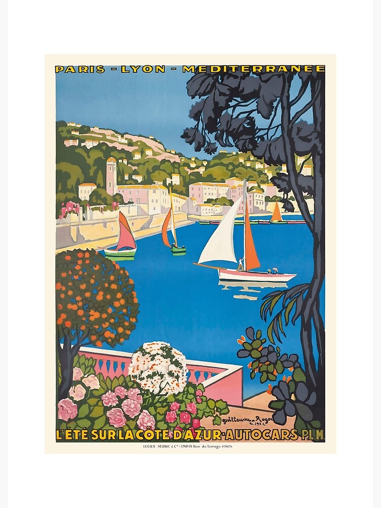 1926 FRANCE Summer On The Cote D'Azur Travel Poster Fashion Art Decor ...