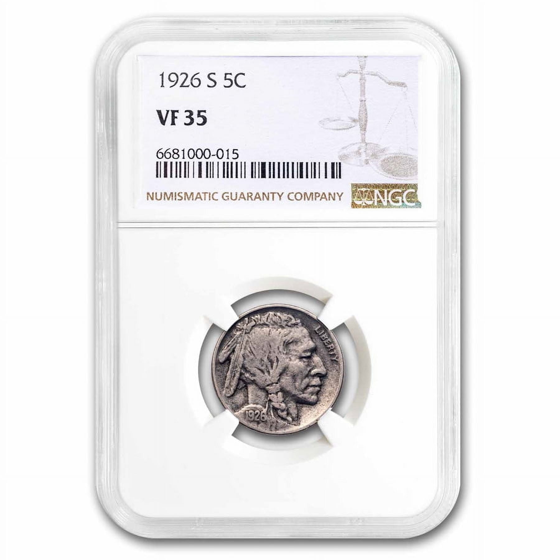 U.S Mint James Fraser VF35 NGC 1926 S 5c Buffalo Nickel - Walmart.com