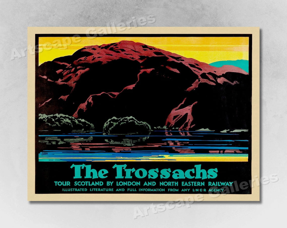 1927 The Trossachs Tour Scotland Vintage Style Travel Graphic ...