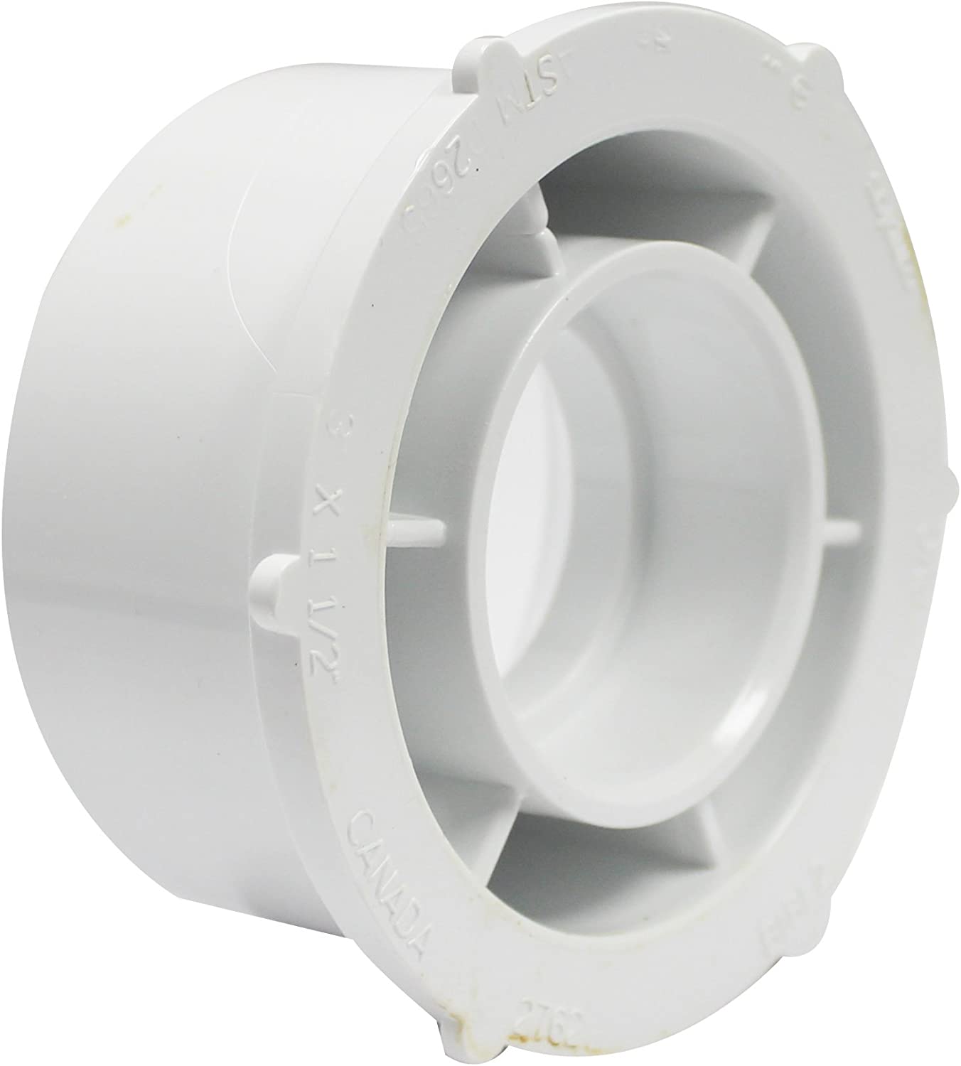 192762 PVC DWV Flush Bushing, 3 x 1.5-Inch, White - Walmart.com