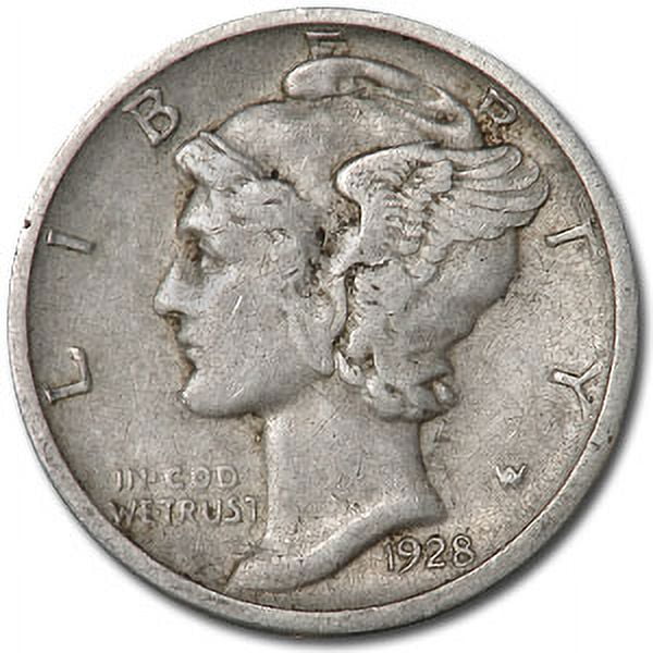 1928-D Mercury Dime XF Silver Coin with Protective Packaging - Walmart.com