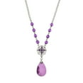 1928 Jewelry Amethyst Purple Briolette Teardrop Pendant Necklace For ...