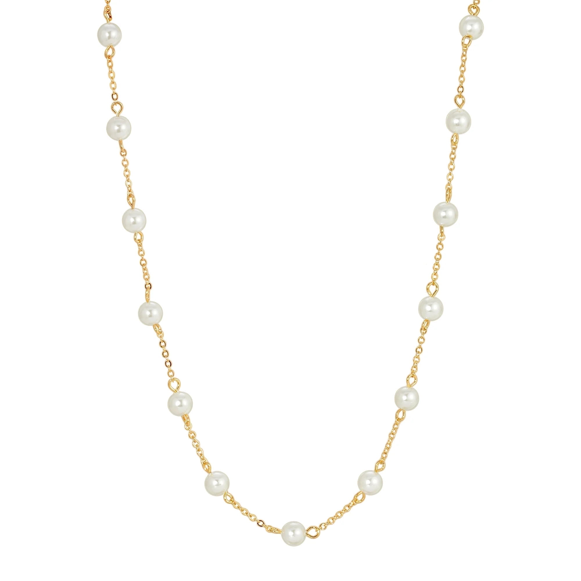 1928 Jewelry Faux Pearl Cable Chain Necklace For Women 16" + 3 ...