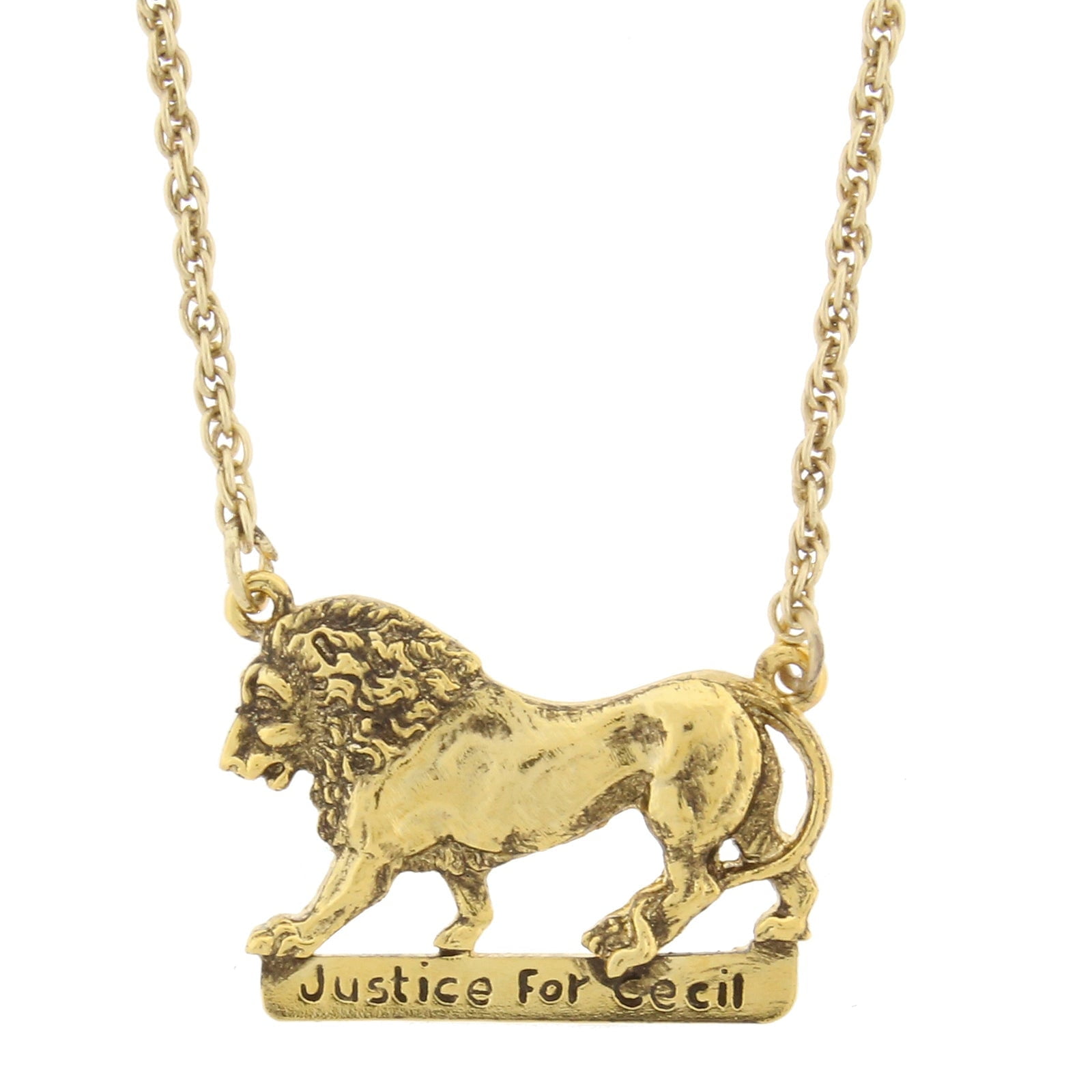 1928 Jewelry Justice For Cecil - 14K Gold Dipped Cecil The Lion Pendant ...