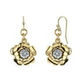 1928 Jewelry Two Tone Crystal Flower Drop Earrings - Walmart.com