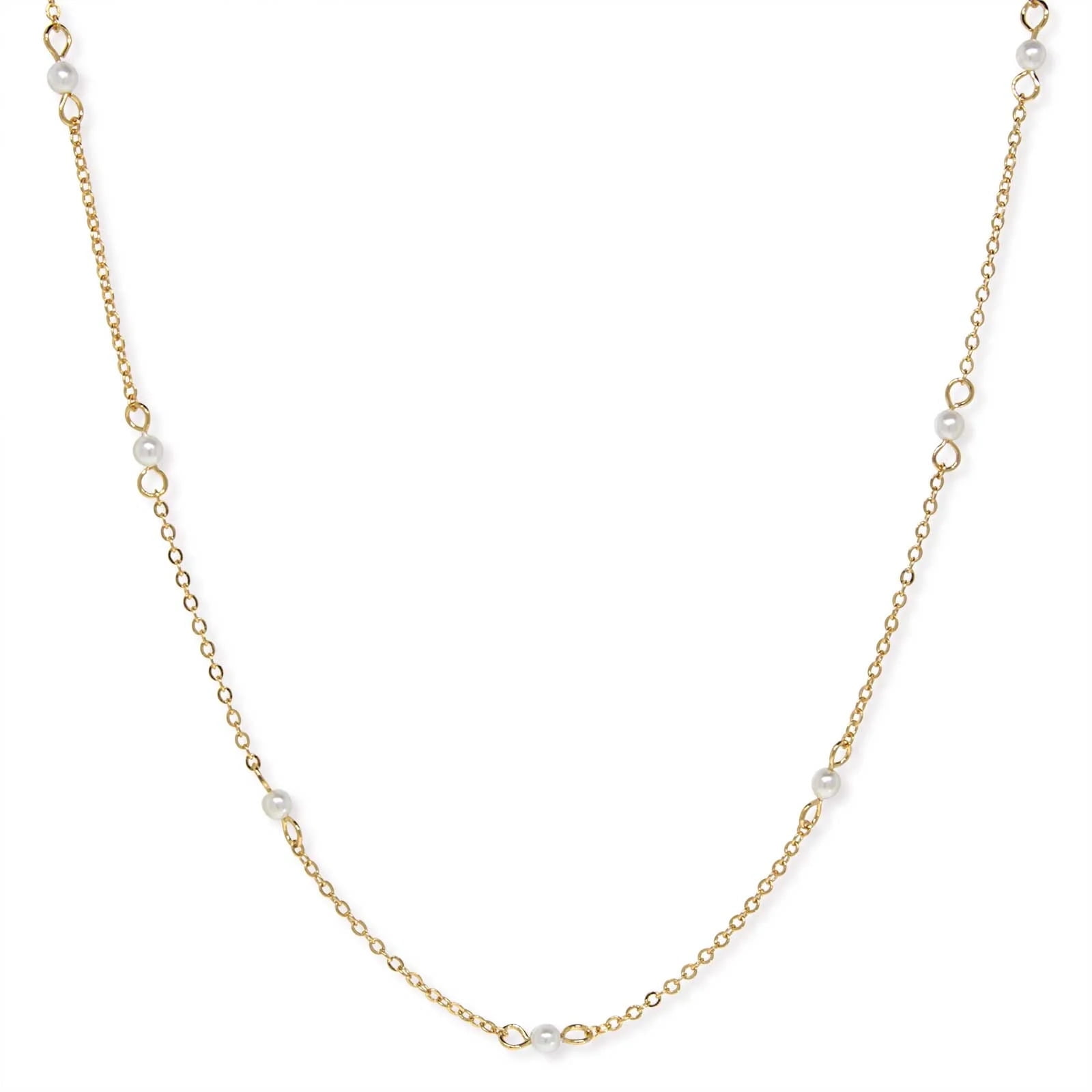 1928 Jewelry White Faux Pearl Cable Chain Necklace 16 - Walmart.com
