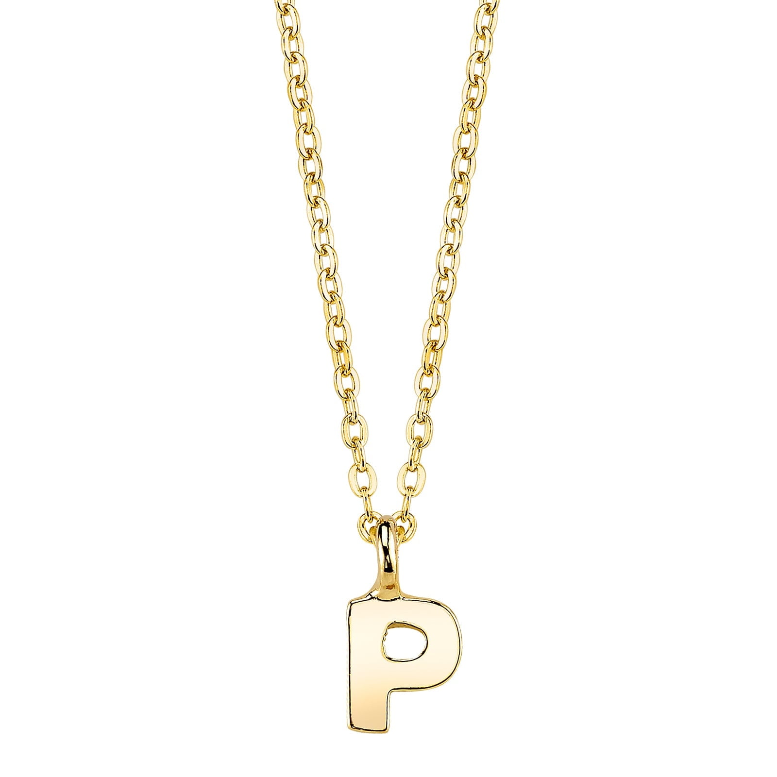 1928 Jewelry Women's Gold Tone 7mm Initial P Pendant Necklace, 20 ...