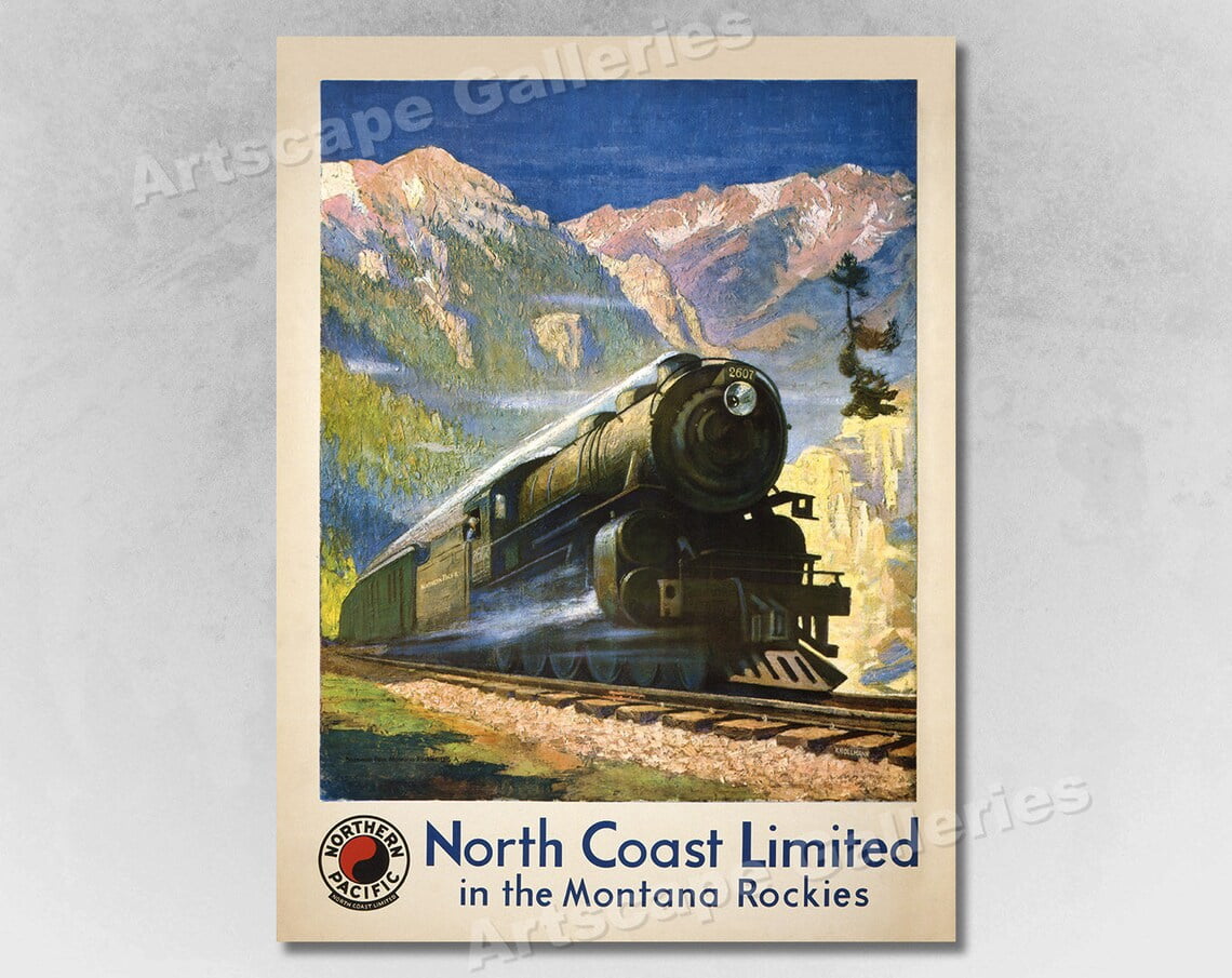 1929 North Coast Limited Montana ies Vintage Style Travel, Unframed ...