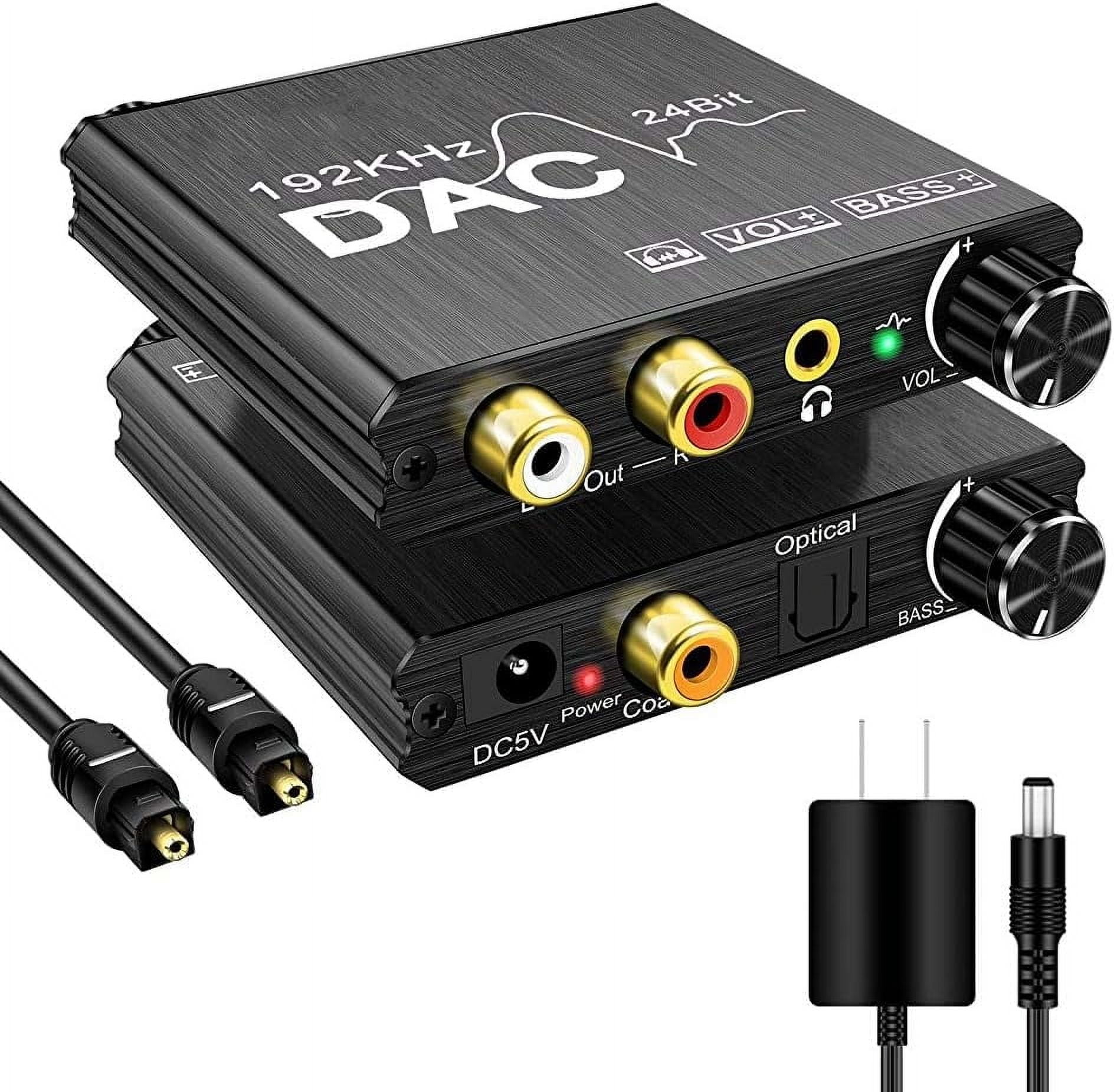 192KHz Digital to Analog Audio Converter with Bass and Volume ...