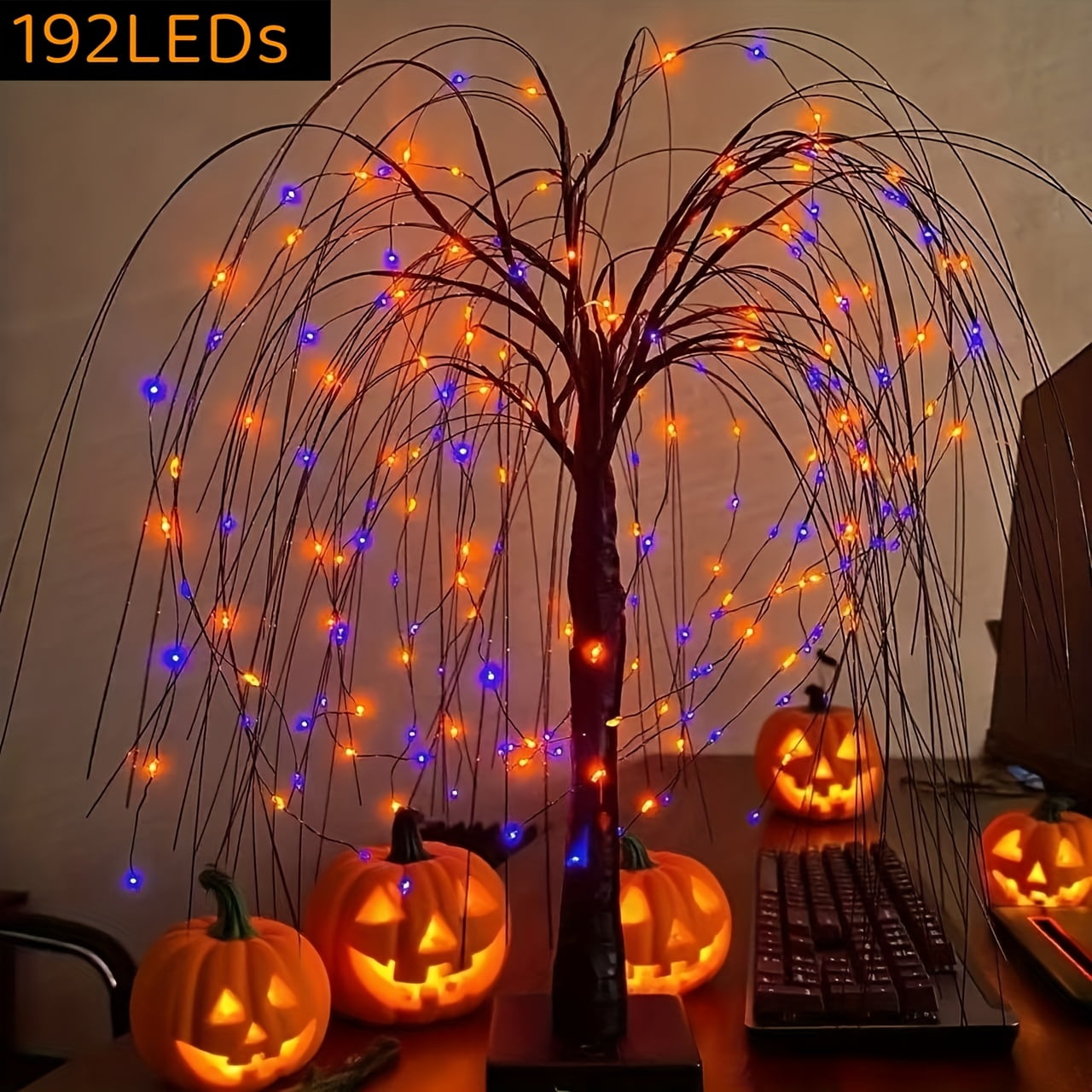 192LED Halloween Hut Light - Orange Purple Alternating Lights with 8 ...