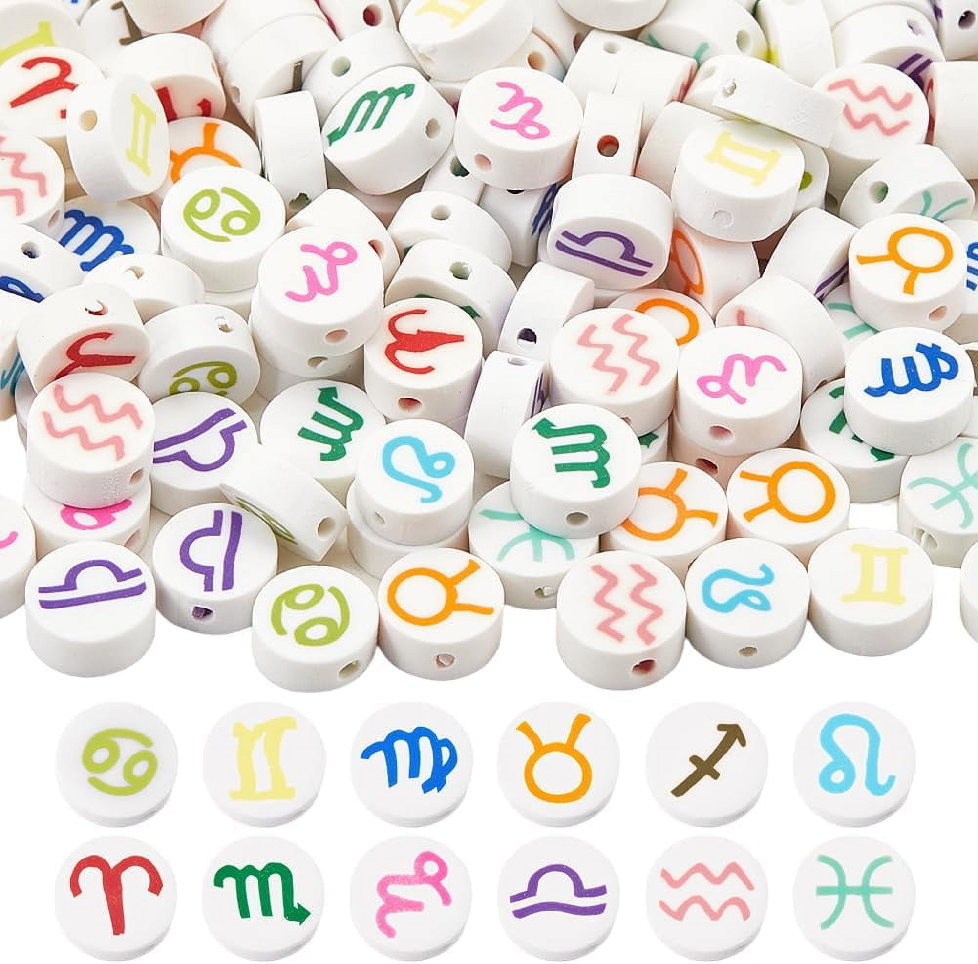 192Pcs 12 Styles Handmade Polymer Clay Beads Flat Round with ...