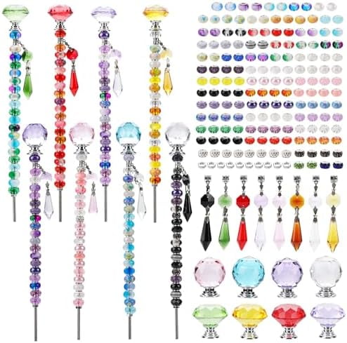 192Pcs DIY Fairy Wand Beaded Garden Stakes Kit, Fairy Garden Stakes ...