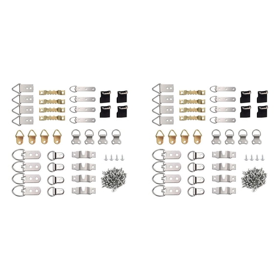 192Pcs Picture Photo Frame Hanging Hooks with Screws Kit for Home ...