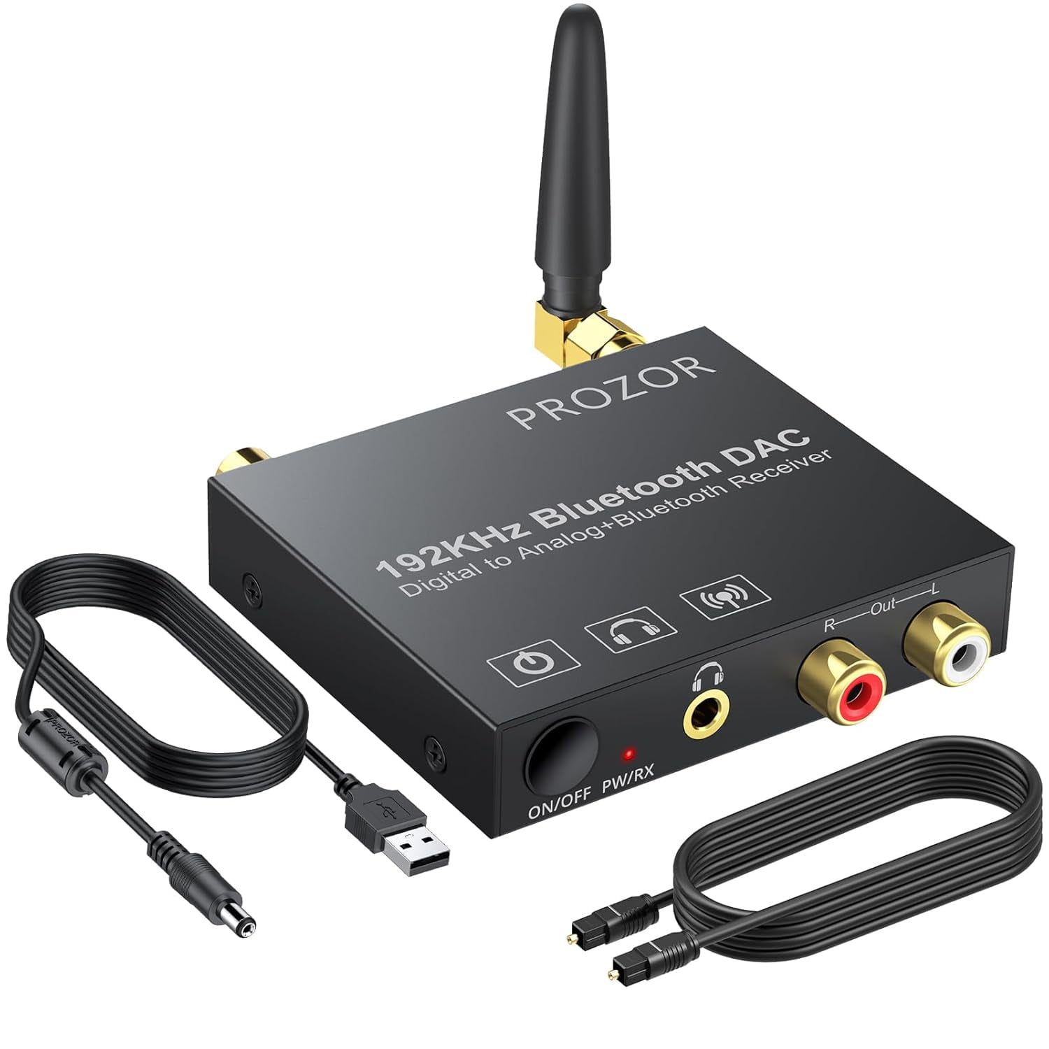 192kHz Digital to Analog Audio Converter with 5.0 Bluetooth Receiver ...
