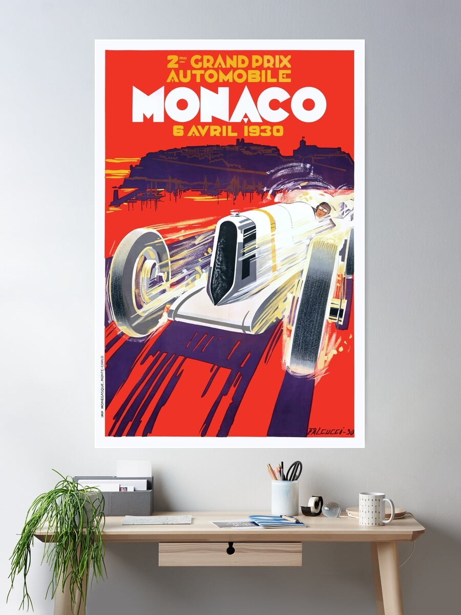 1930 Monaco Grand Prix Racing Poster Poster Wall Art, Modern Wall Decor ...