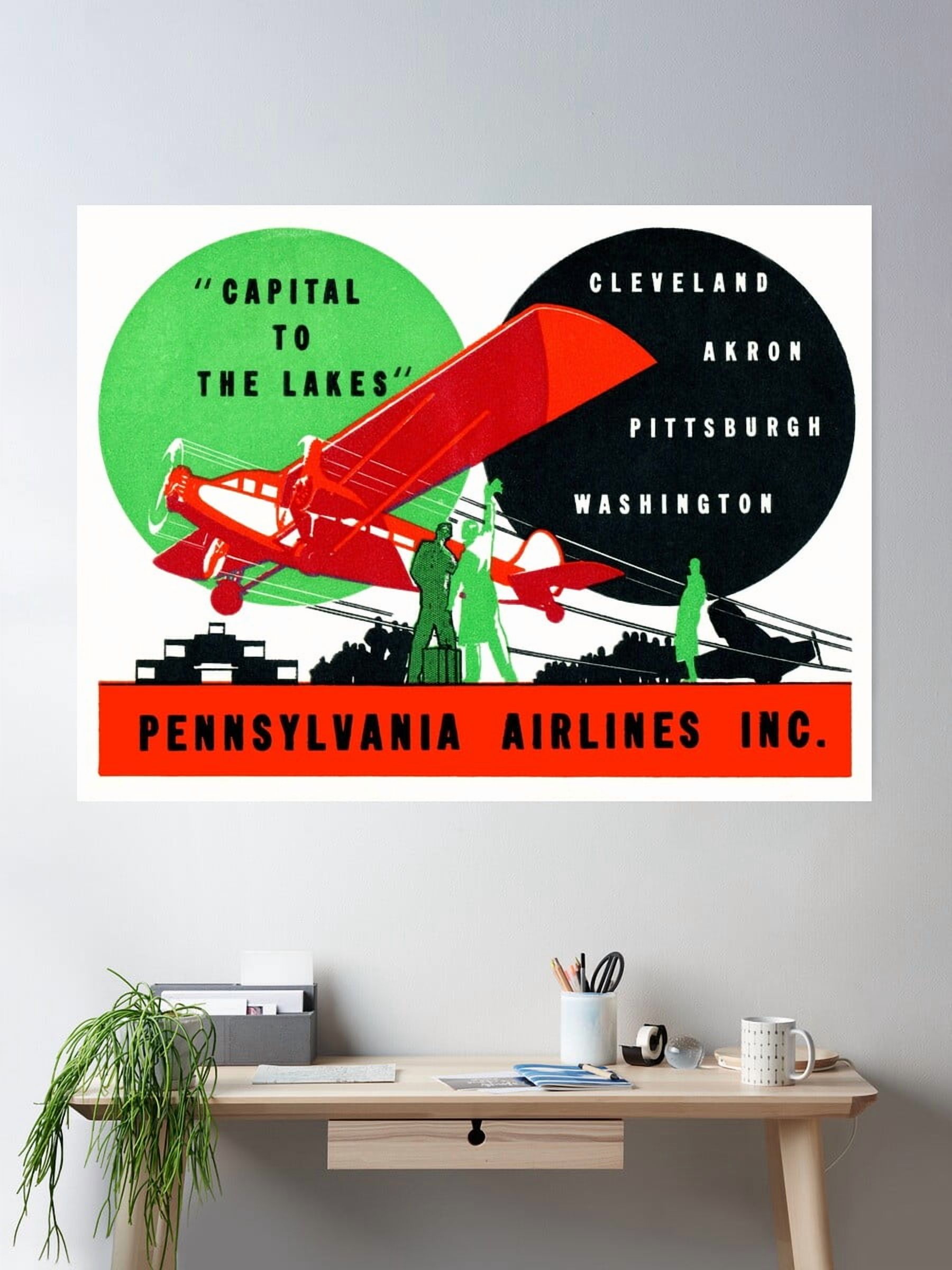 1930 Pennsylvania Airlines Poster Wall Art Modern Wall Decor For Living ...