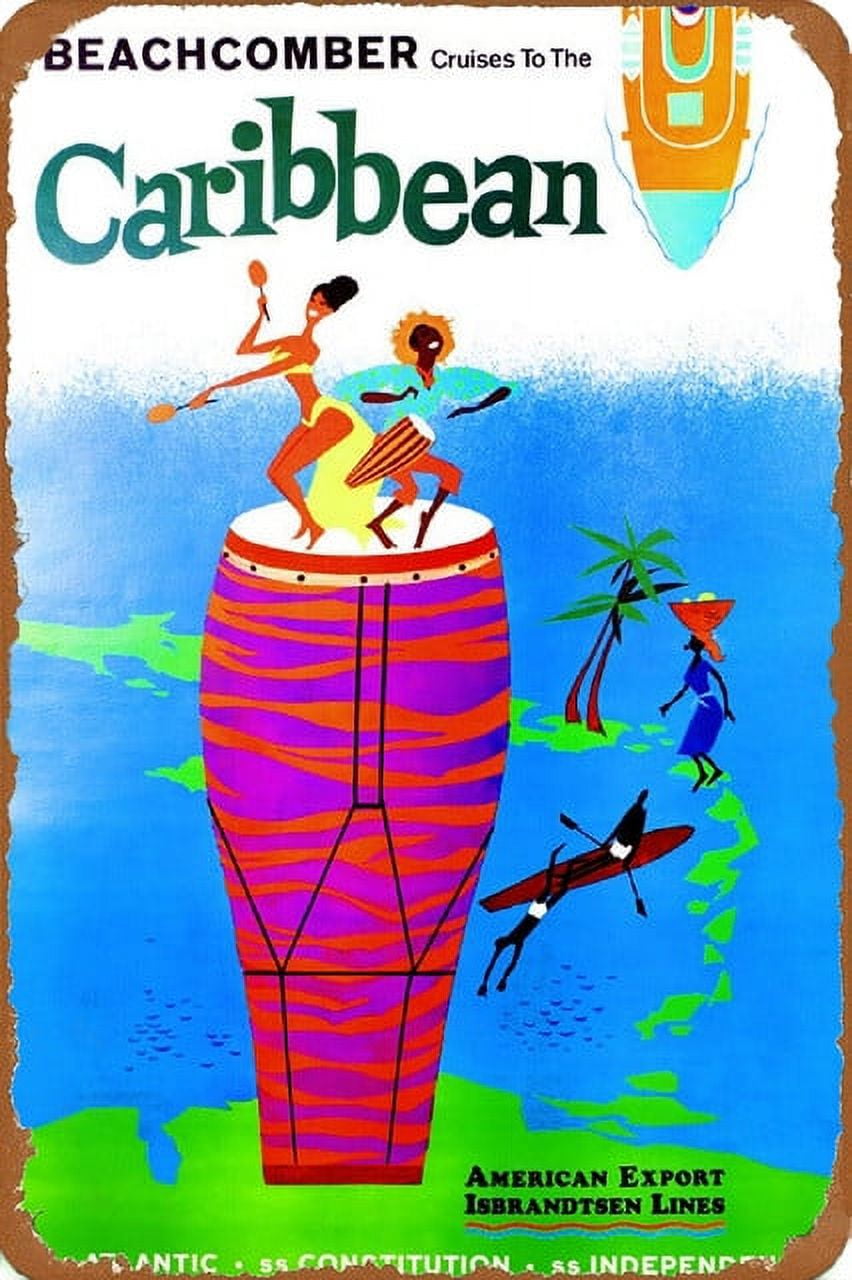 1930s Beachcomber Cruises to Caribbean Vintage Travel Advertisement Art ...